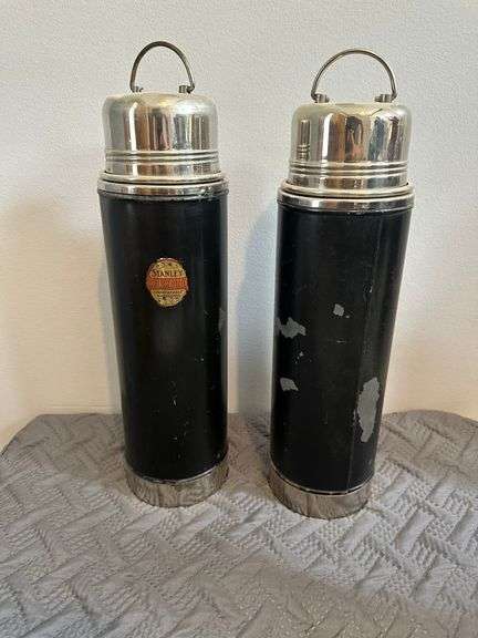 Pair of Black Stanley Vacuum Bottles with Metal Lids - Auction Ohio