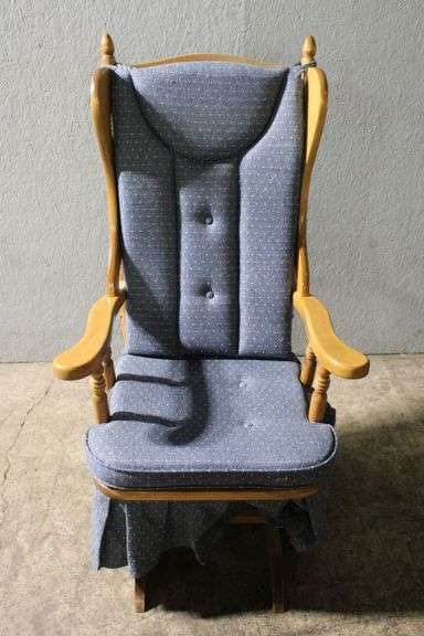 Wooden Rocking Chair with Miracle Rocker Suspension System and Blue ...