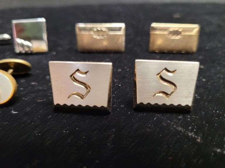 4 Pairs of Vintage Cufflinks – Monogrammed & Classic Styles - Auction Ohio