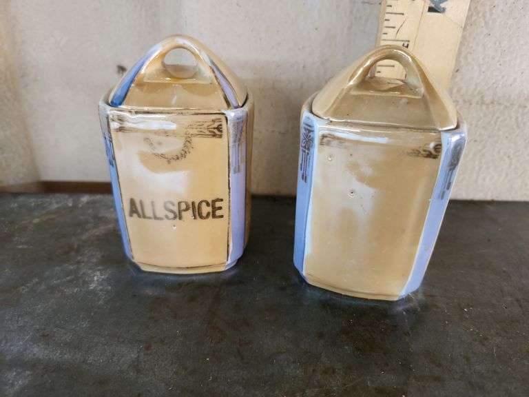 Vintage White Block Germany Porcelain Jars - Auction Ohio