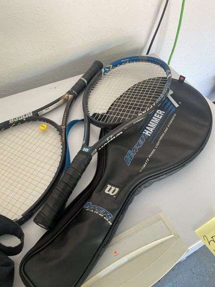 Wilson and Prince tennis rackets - two Wilson racket ball rackets ...