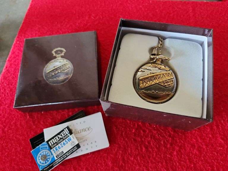 Reliance Croton Quartz Japan Movt Wright Brothers Pocket Watch In Box ...