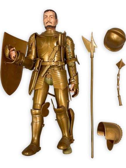 VINTAGE MARX TOY COMPANY 12" ARTICULATED GOLDEN KNIGHT FIGURE ...