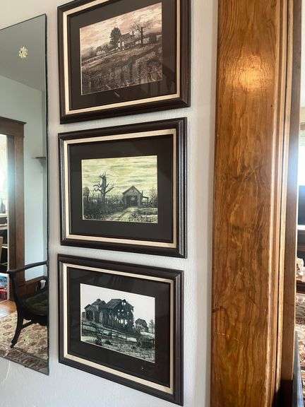 Set of 3 Framed Rural Landscape Prints - Auction Ohio