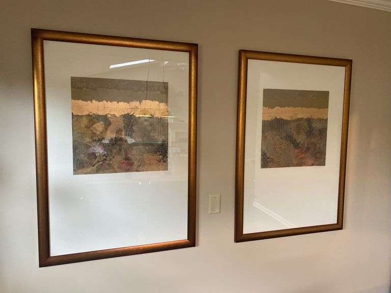 Signed Jared Gates coordinating framed art pieces - Auction Ohio