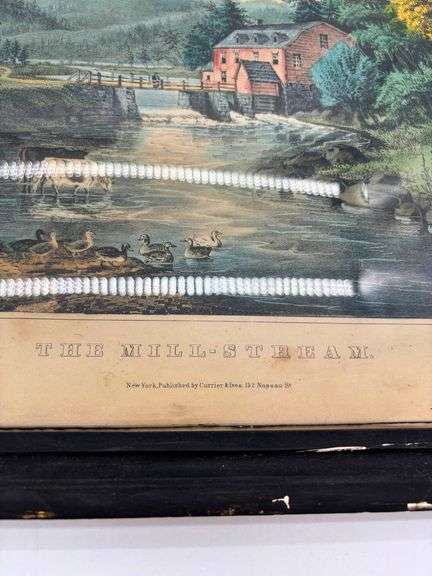 The Mill-Stream Currier & Ives Lithograph in Wood Frame - Auction Ohio