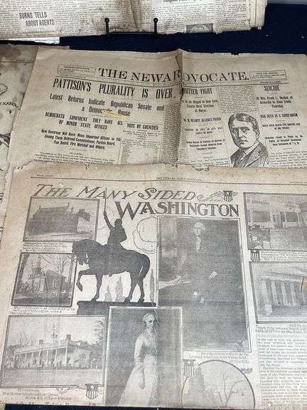 Newark Advocate Historical Newspaper Lot – Early 1900s - Auction Ohio