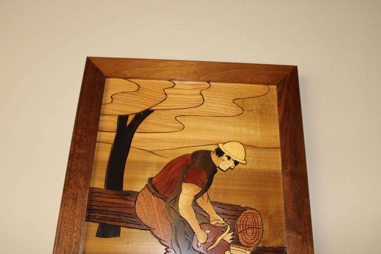 Dan D. Woodcut Art Plaque - Auction Ohio