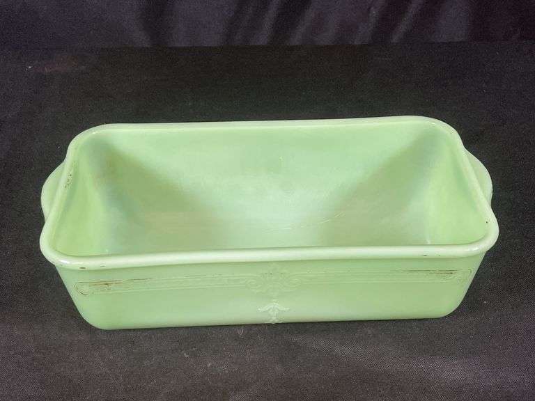 Fire King Jadeite Philbe Loaf Pan - Auction Ohio