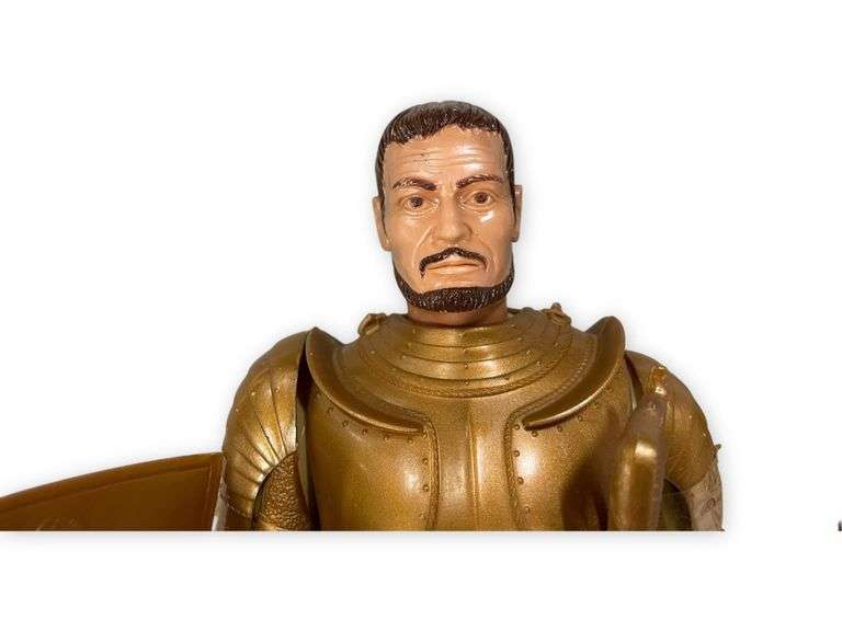 VINTAGE MARX TOY COMPANY 12" ARTICULATED GOLDEN KNIGHT FIGURE ...