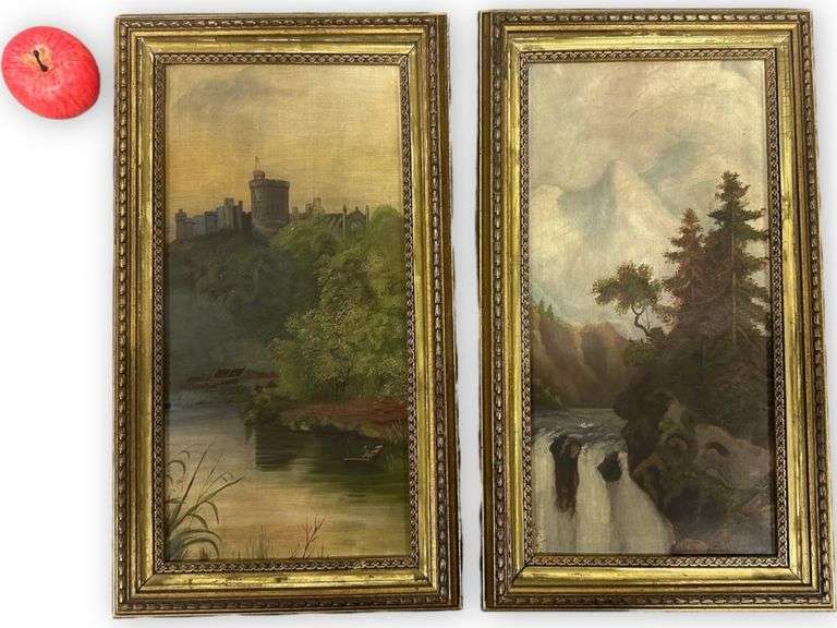 FRAMED LANDSCAPE PAINTINGS WITH GILT FRAMES. - Auction Ohio