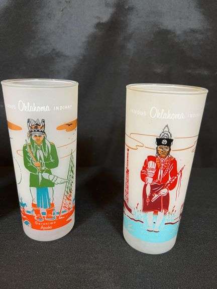 Famous Oklahoma Indians Tumblers - Auction Ohio