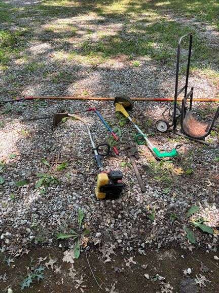 Outdoor Yard Tools Including String Trimmer and Handcart - Auction Ohio