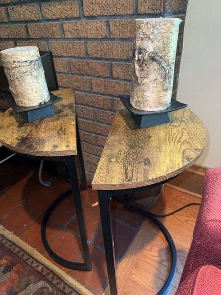 Set of two contemporary half round tables - Auction Ohio