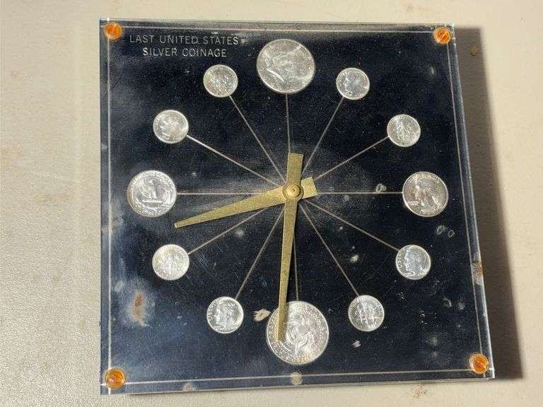 Silver Coin Clock - Auction Ohio