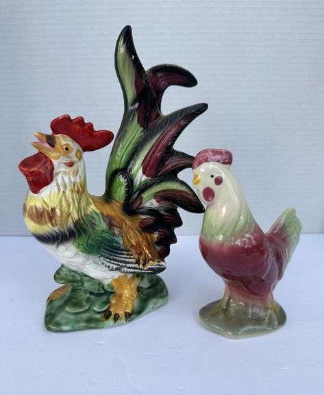 Vintage Country Chicken Japan Pottery Rooster & Hen Figurines - Auction ...