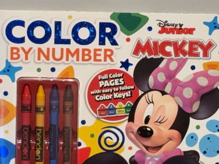 **NEW** Disney Junior Mickey & Minnie Mouse Color By Number Coloring ...