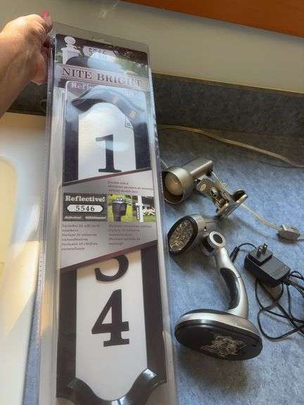 Nite Bright Reflective sign plus 2 lights - Auction Ohio