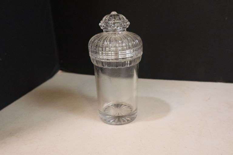 Small Fancy Screw Top Jar - Auction Ohio