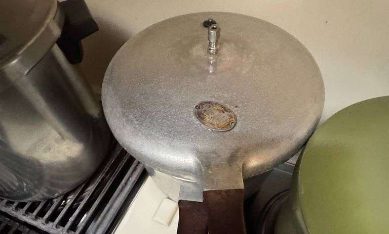 Three Vintage Pressure Cookers: Presto, Sears, Maid of Honor - Auction Ohio