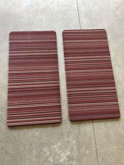 Three Rectangular Floor Mats with Brown and Red Tones - Auction Ohio