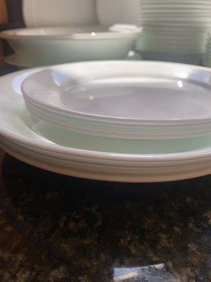 Corelle by Corning white Winter Frost dinnerware set - Auction Ohio