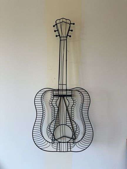 Wow! Wire guitar shaped sculpture- Frederick Weinberg? - Auction Ohio