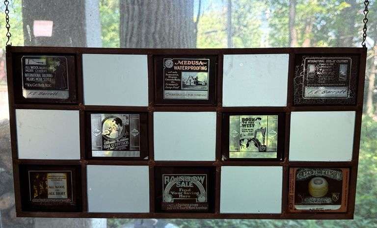 Advertising - Glass Slides Stained Glass - Auction Ohio