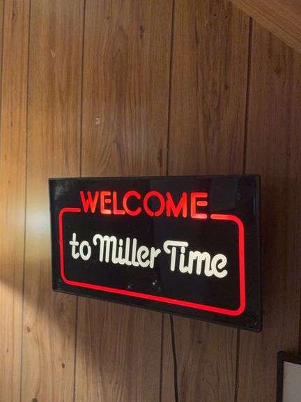 Miller time Sign - Auction Ohio