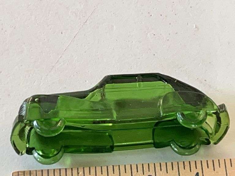 Vintage Green Glass Car Automobile Candy Container - Auction Ohio