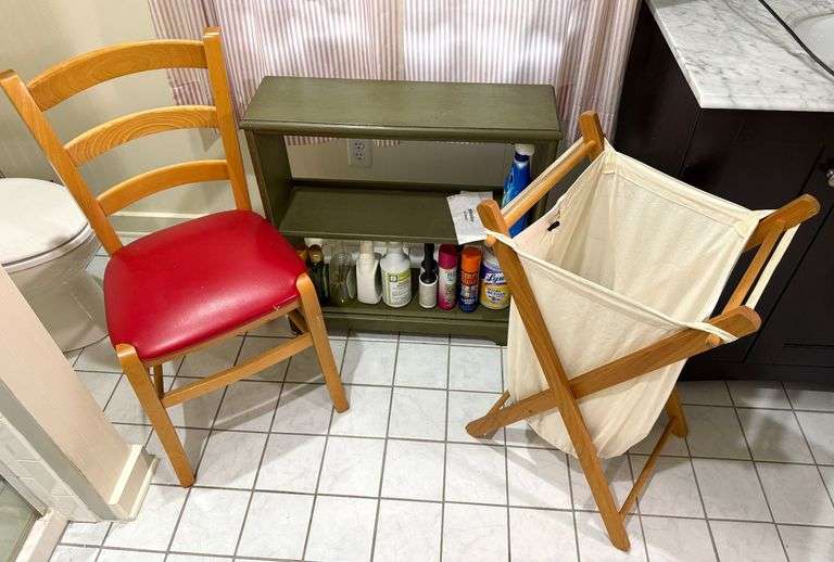 Chair, Shelf and Hamper - Auction Ohio