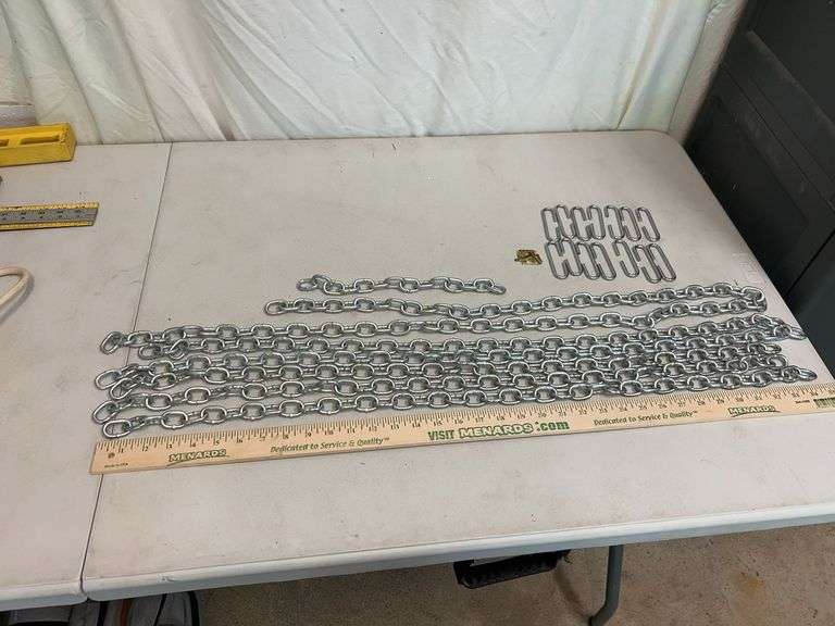 Assorted Chains, Five-3', One-5', One-12' & 12Ct. Connectors - Auction Ohio