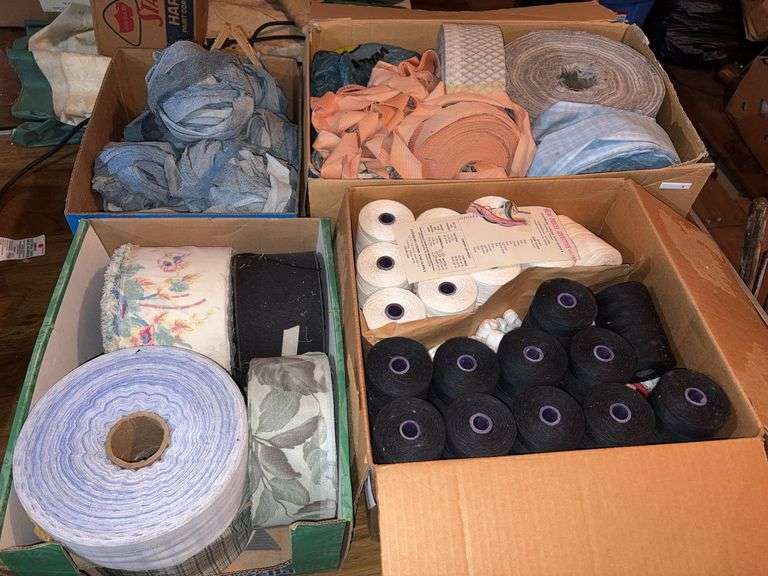 Four Boxes Weaving Material - Auction Ohio