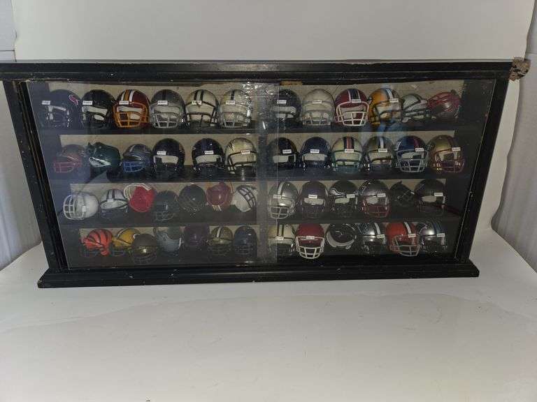 Pocket Pro Mini Helmet Display case with Football Cabinet - Auction Ohio