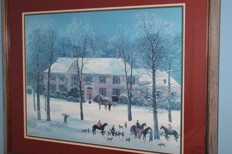 Winter Hunt Scene Print - Auction Ohio