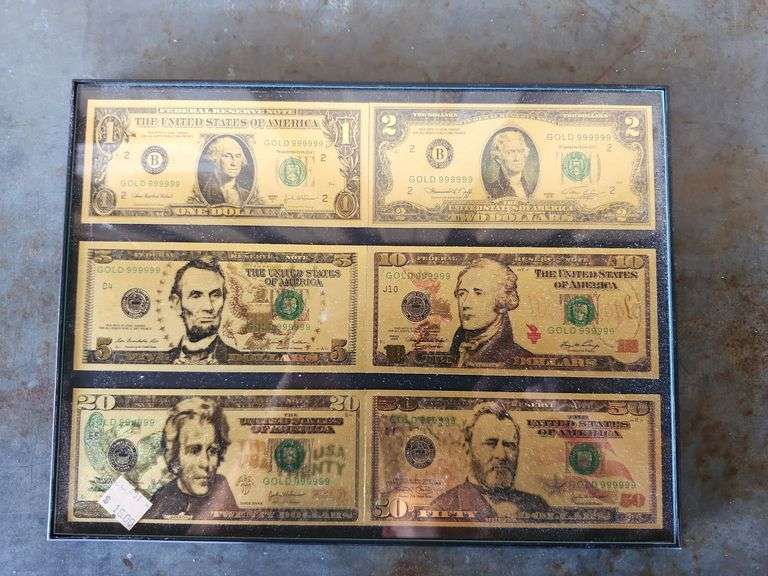 Commemorative Gold Foil Money Banknotes $1, $2, $5, $10, $20, &$50 ...