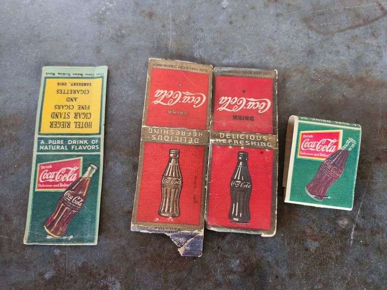 2 Vintage Empty Coca Cola Matchbook Covers, 1 Missing 2 Matches & 1 ...