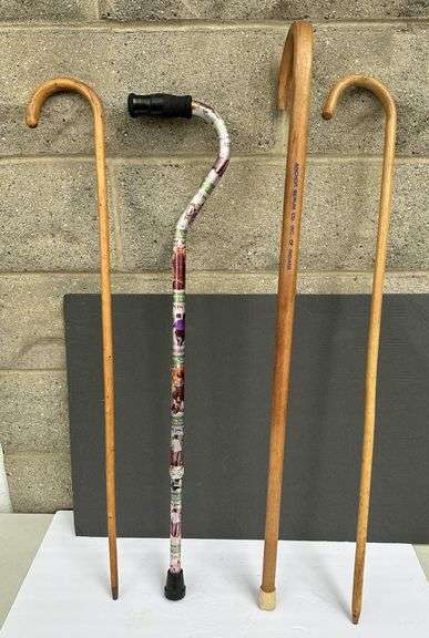 Vintage Wood Bent Handle & Norman Rockwell Saturday Evening Post Cane ...