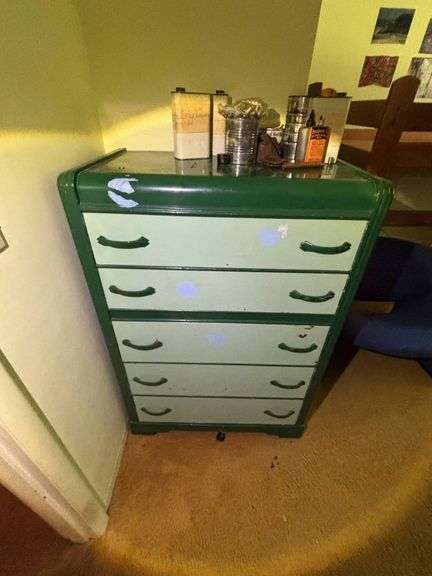 Green Metal Storage Cabinet with Drawers - Auction Ohio
