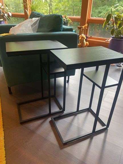Two black sofa side tables - Auction Ohio