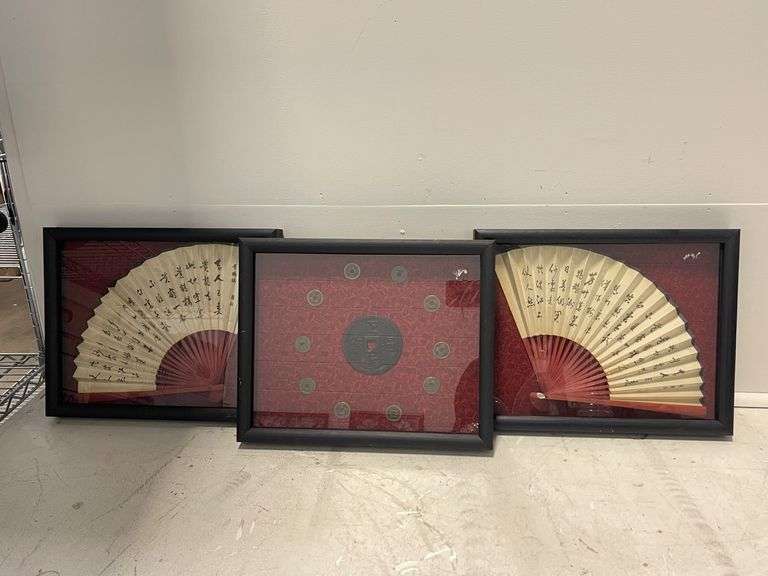 Framed Fans and Coins - Auction Ohio