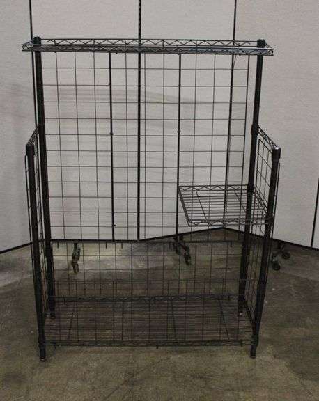 Black Metal Wire Storage Rack with Shelf - Auction Ohio