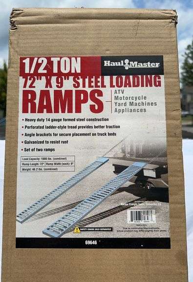 72” x 9” Steel Loading Ramps, New in Box - Auction Ohio
