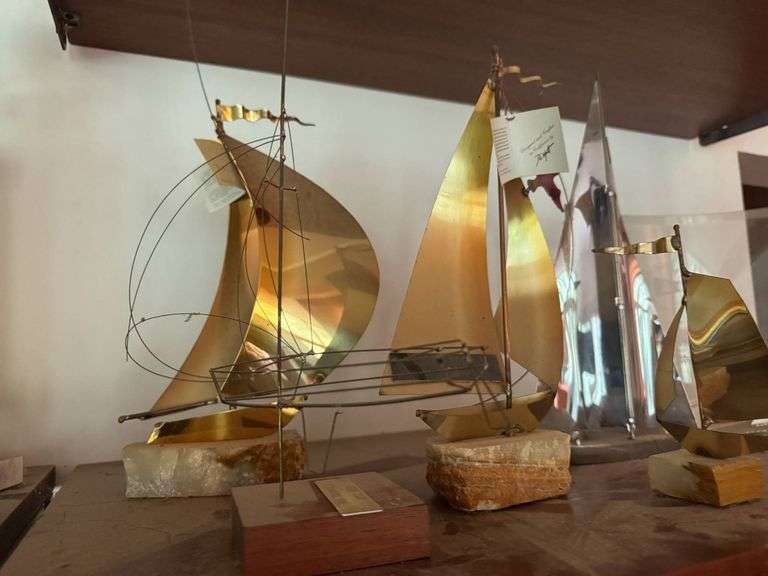Boat-Themed Metal Sculptures and Sandusky Bay Regatta Plaque - Auction Ohio
