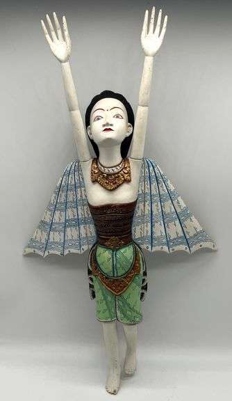 Signed - Flying Lady Wooden Figurine - Auction Ohio