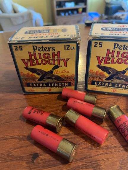 Peters high velocity 12 gauge shotgun shells, etc. - Auction Ohio