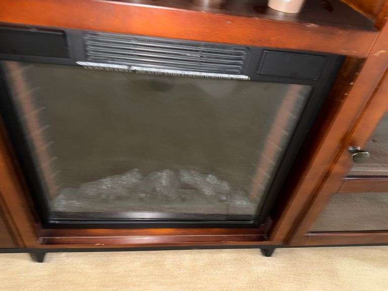 Entertainment Stand w/ Electric Fireplace & Sony VHS/DVD Combo ...
