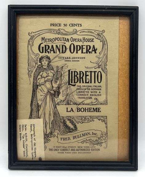 Signed - Metropolitan Opera House Program - Auction Ohio