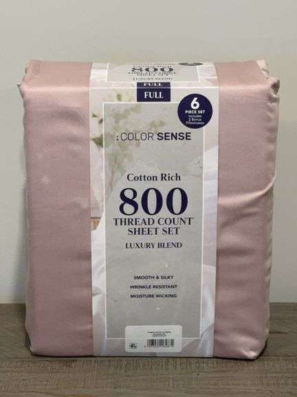 **NEW** Color Sense 6-Piece 800 Thread Count Burnished Lilac Cotton ...