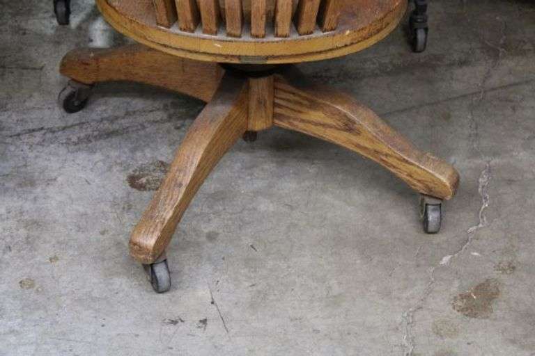 Wooden Rocking Chair with Stenciled Decoration and Swivel Office Chair ...
